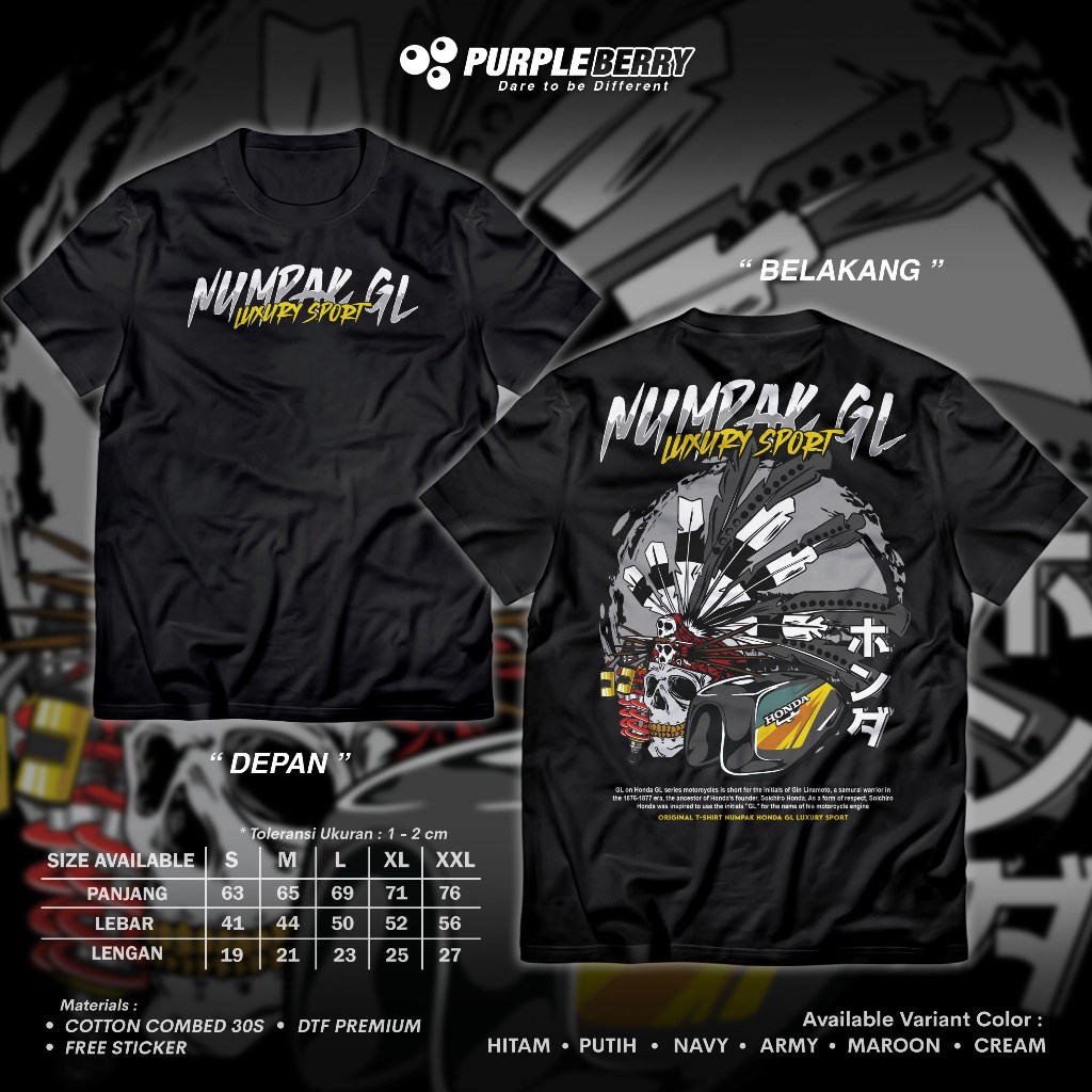 Jual Kaos Honda GL Luxury Sport Numpak GL - Baju Distro Racing Motor Herex Honda Gank | A1446 ...