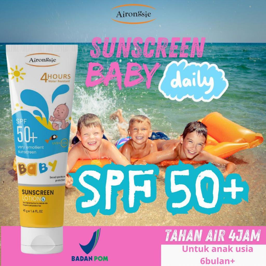 Jual Sunscreen Anak airongsie Kids Spf50+ PA+++ UVA UVB Sunblok Wajah ...