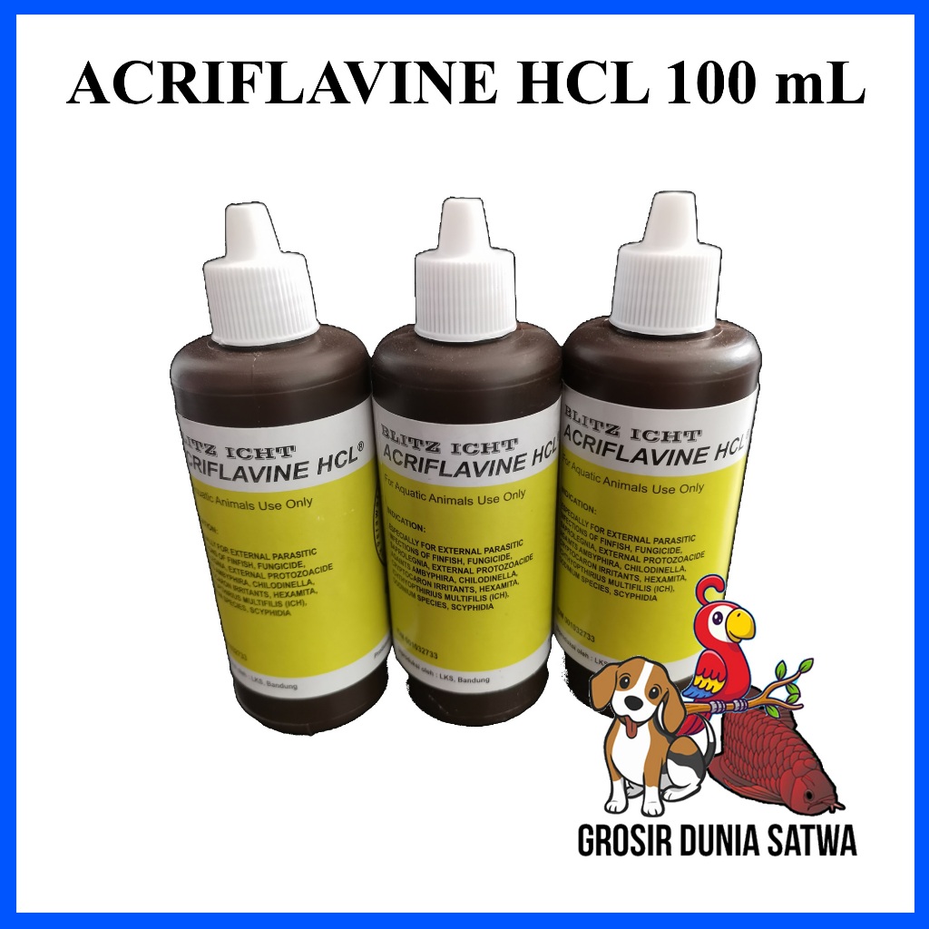 Jual Obat Ikan Hias Acriflavine HCL BP Cair Botol 100 mL | Shopee Indonesia