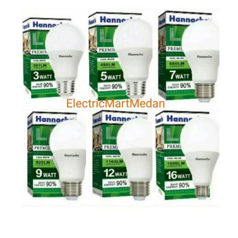 Jual lampu led 3w,5w,7w,9w,12w,15w premier hannochs | Shopee Indonesia