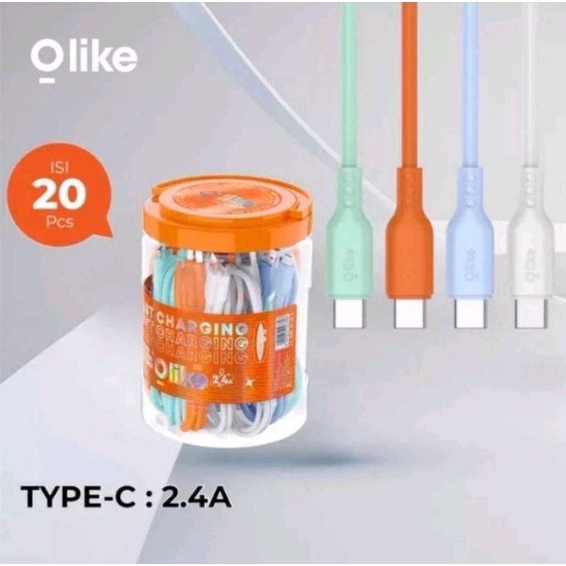 Jual Kabel Data OLiKE Type C Fast charging isi 20pcs | Shopee Indonesia