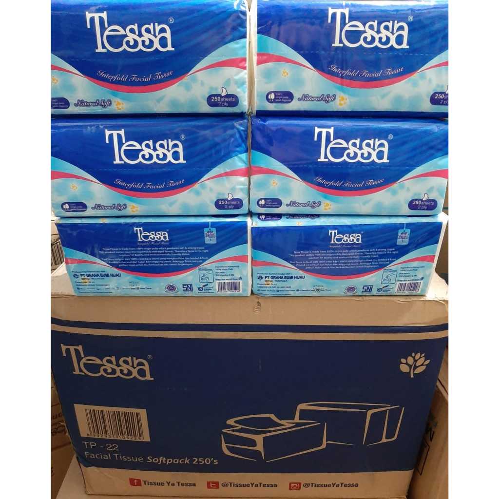 Jual 1 Karton isi 40 Pcs Tissue Tessa Facial 250 Sheets x 2 Ply ...