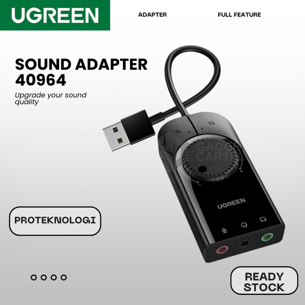 Jual UGREEN 40964 USB external Stereo Sound Adapter 15CM | Shopee Indonesia