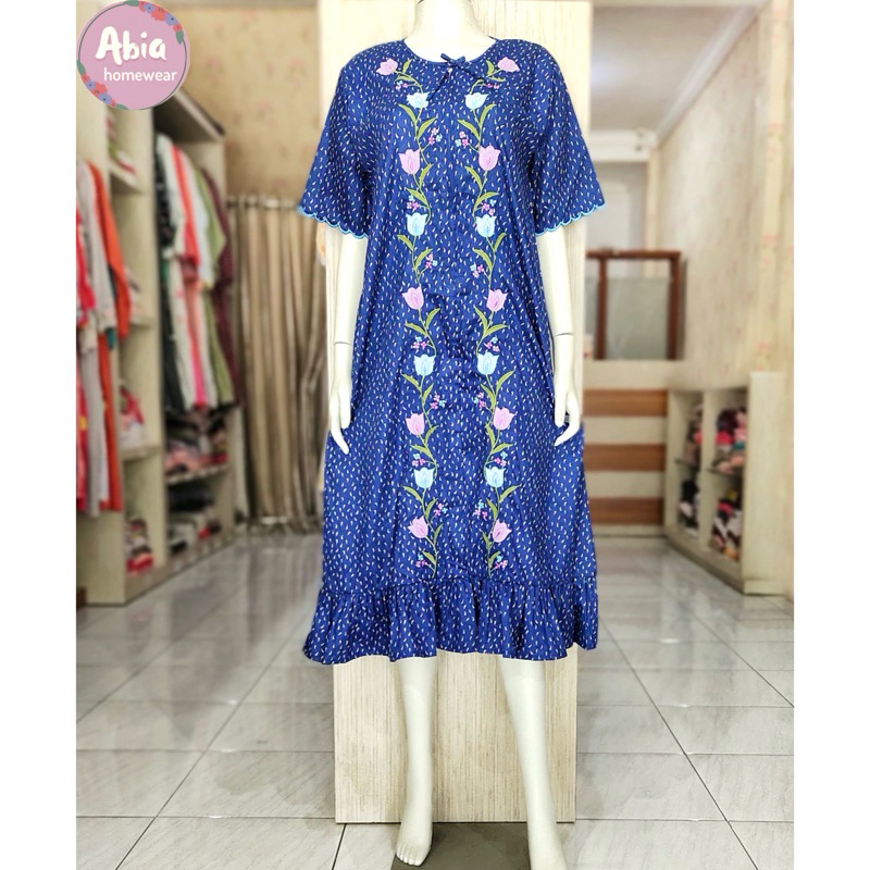 Jual Daster Katun Jepang Bordir Khas Malang - Busui Friendly (Biru ...