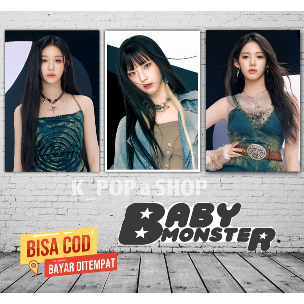 Jual hiasan dinding BABY MONSTER 20X30+bingkai 7 VARIASI PILIHAN MEMBER ...