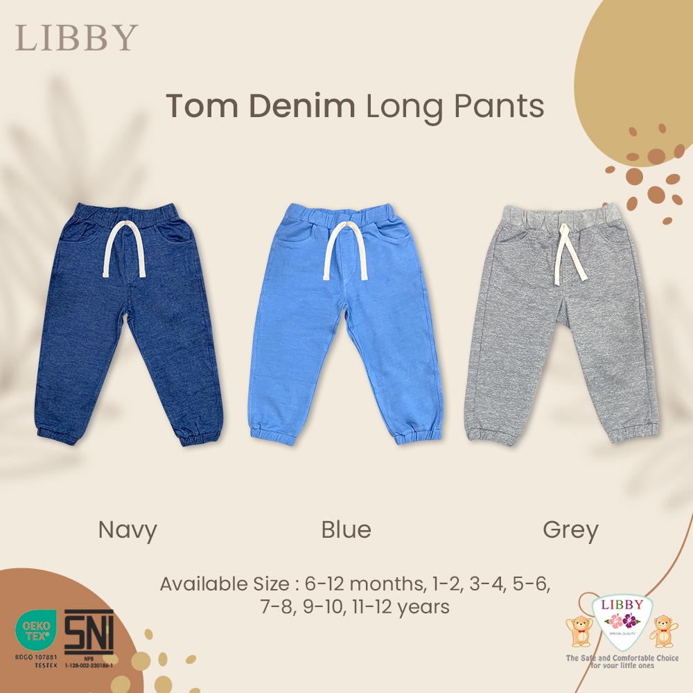 Jual LIBBY Earth Celana Panjang Katun Polos Bayi & Anak Laki-laki Tom Denim Panjang Boy Usia 9 ...