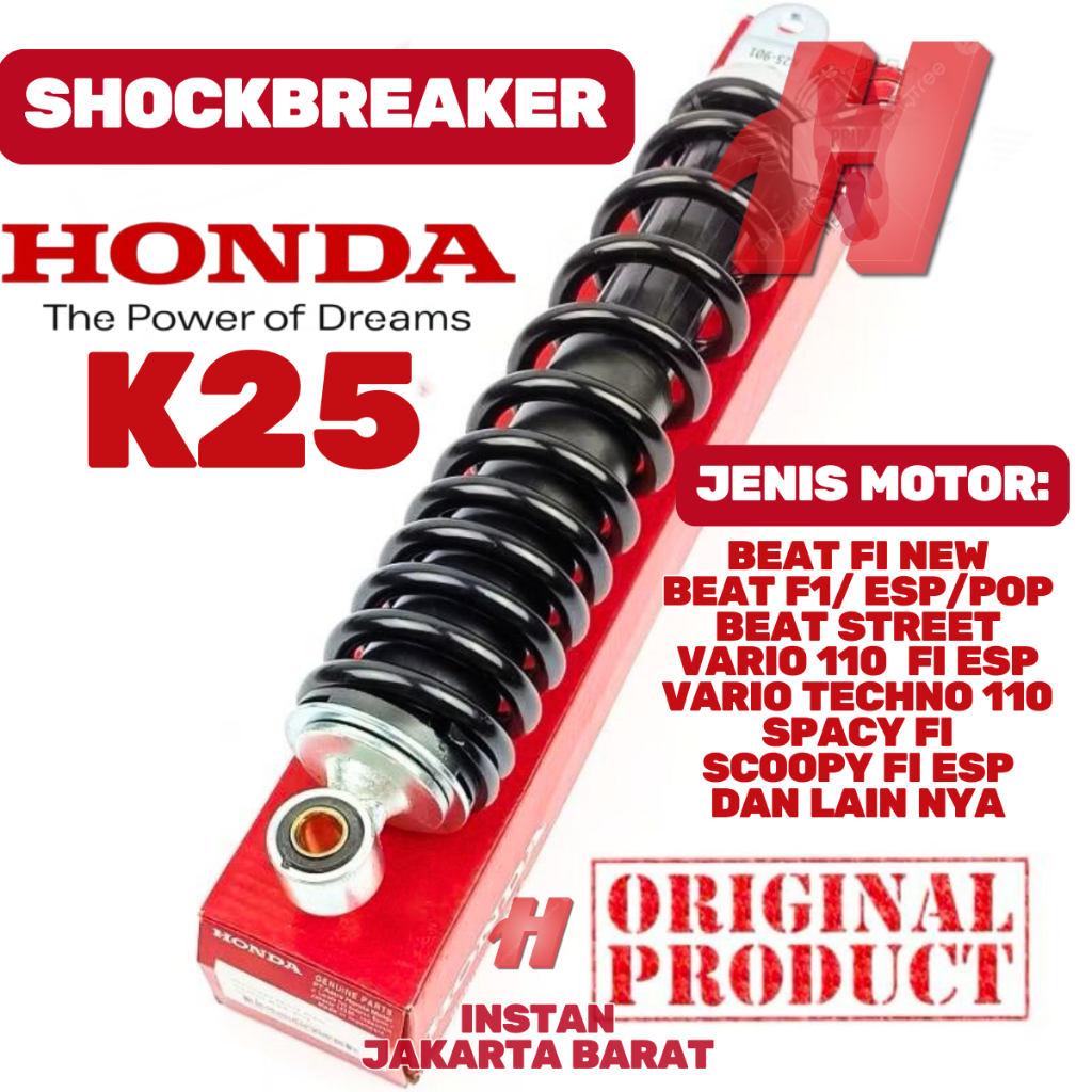 Jual ORIGINAL GRANSI SHOCKBREAKER BELAKANG KODE K25/KLZ SHOCK BEAT FI, SCOOPY FI, VARIO 110 FI ...