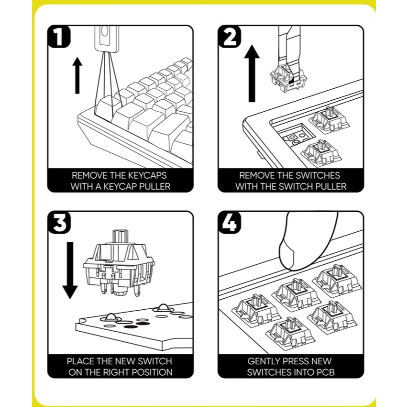 Jual Gateron G Pro Yellow 2.0 Switch Linear Switch Mechanical Keyboard ...