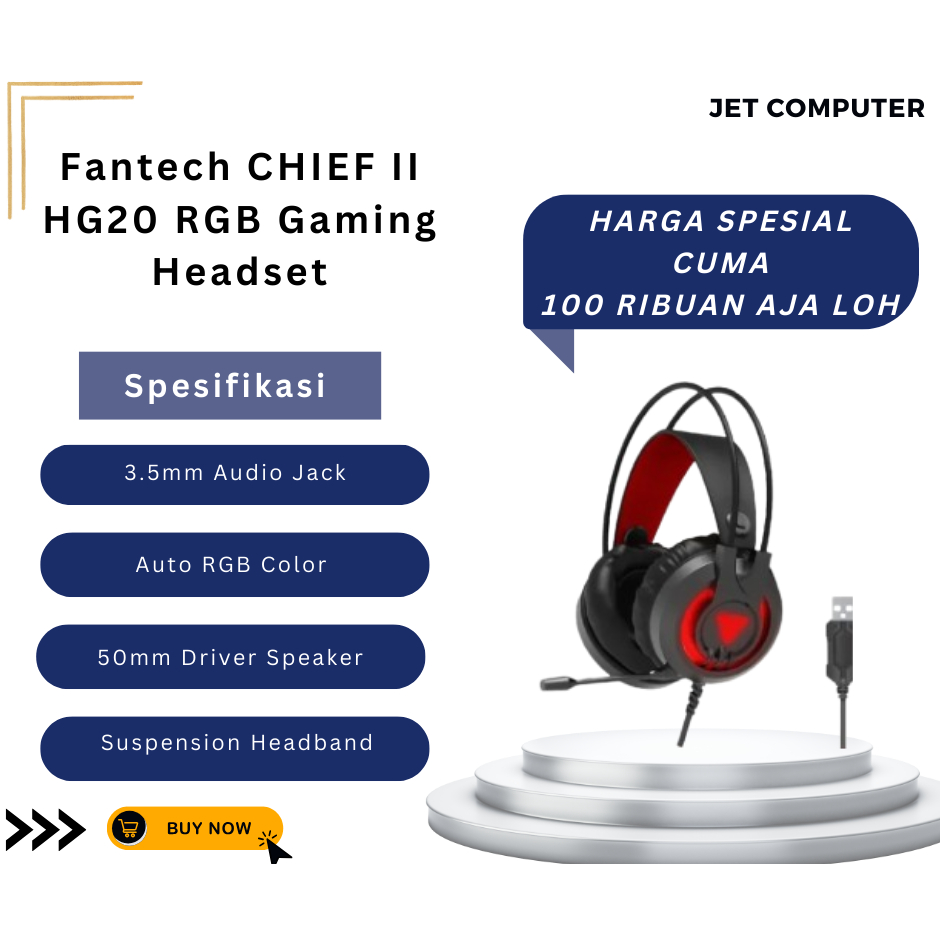 Jual Fantech CHIEF II HG20 RGB Gaming Headset | Shopee Indonesia