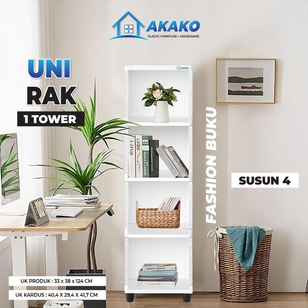 Jual AKAKO - LEMARI PLASTIK UNI RAK 1 TOWER SERBAGUNA SUSUN 2 3 4 DAN 5 ...