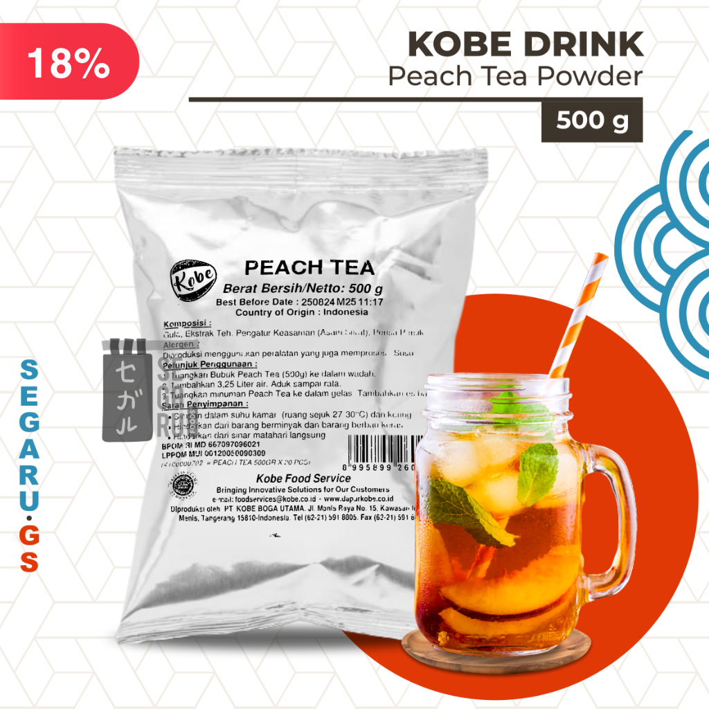 Jual Kobe Peach Tea | Bubuk Teh Persik Powder Drink 500 gram | Shopee ...