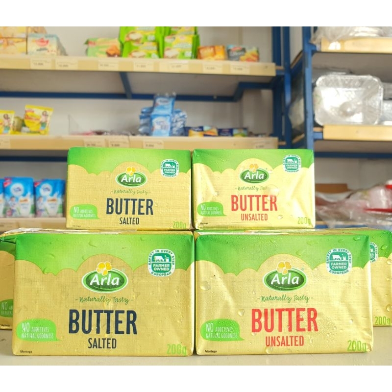 Jual Arla Salted Butter 200Gr / Arla Unsalted Butter 200Gr | Shopee ...