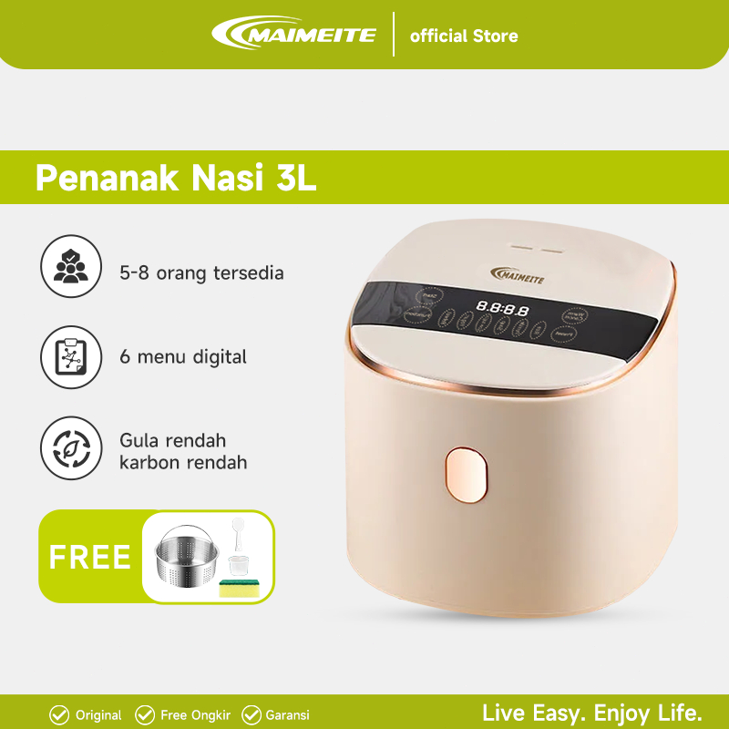 Jual MAIMEITE Rice Cooker Low Carbo Low Sugar Ceramic Coated Teflon ...