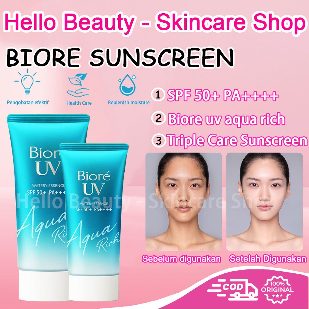 Jual 【100% Asli】Biore Sunscreen 50ML / Biore Sunscreen SPF 50 PA ...