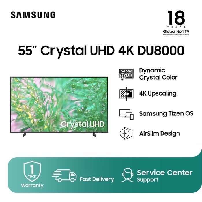 Jual SAMSUNG 55DU8000 / DU8000 CRYSTAL UHD 4K Tizen OS Smart TV 55 Inch ...