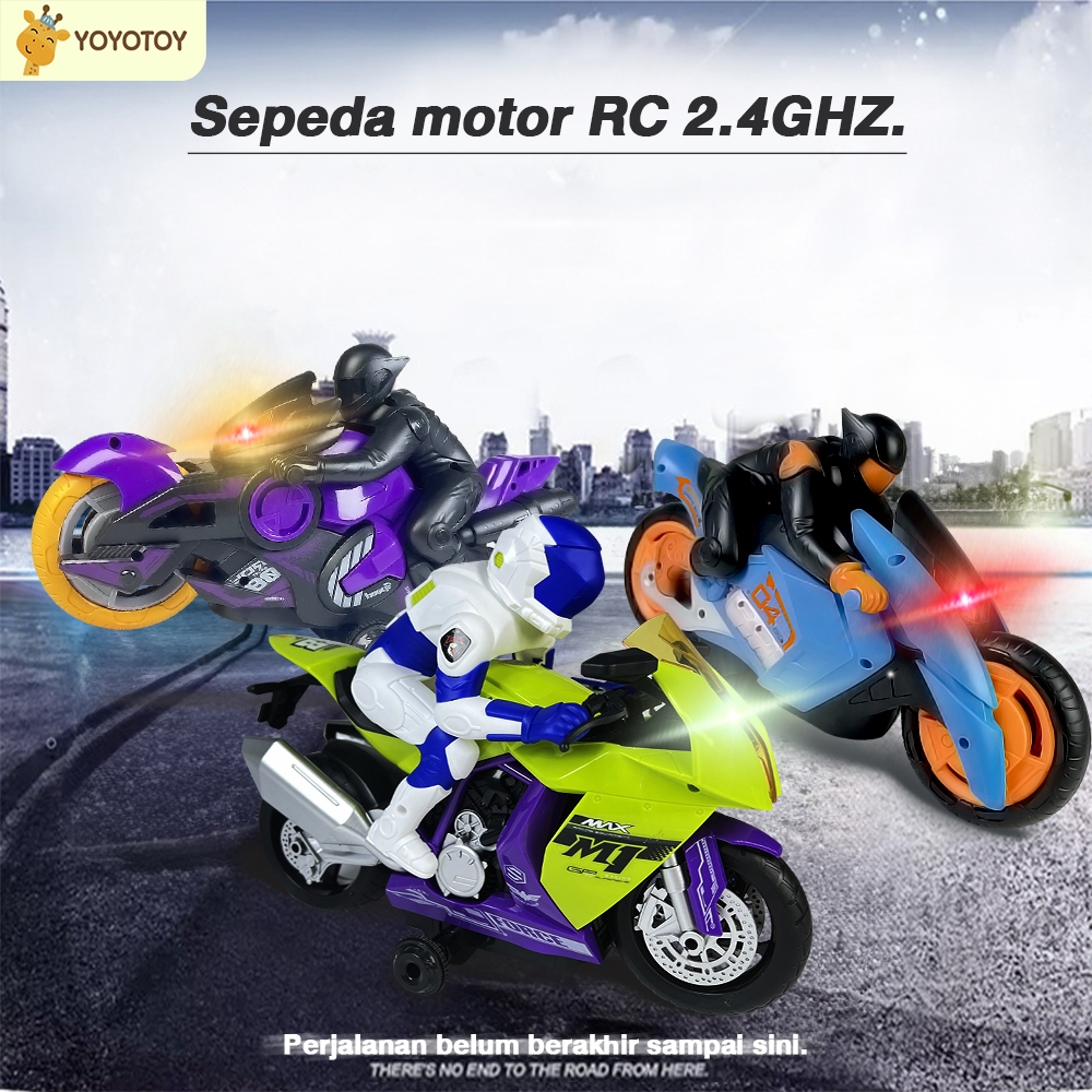 Jual 2.4GH Mainan Remote Sepeda Motor Dapat Diputar Mainan RC Mainan ...