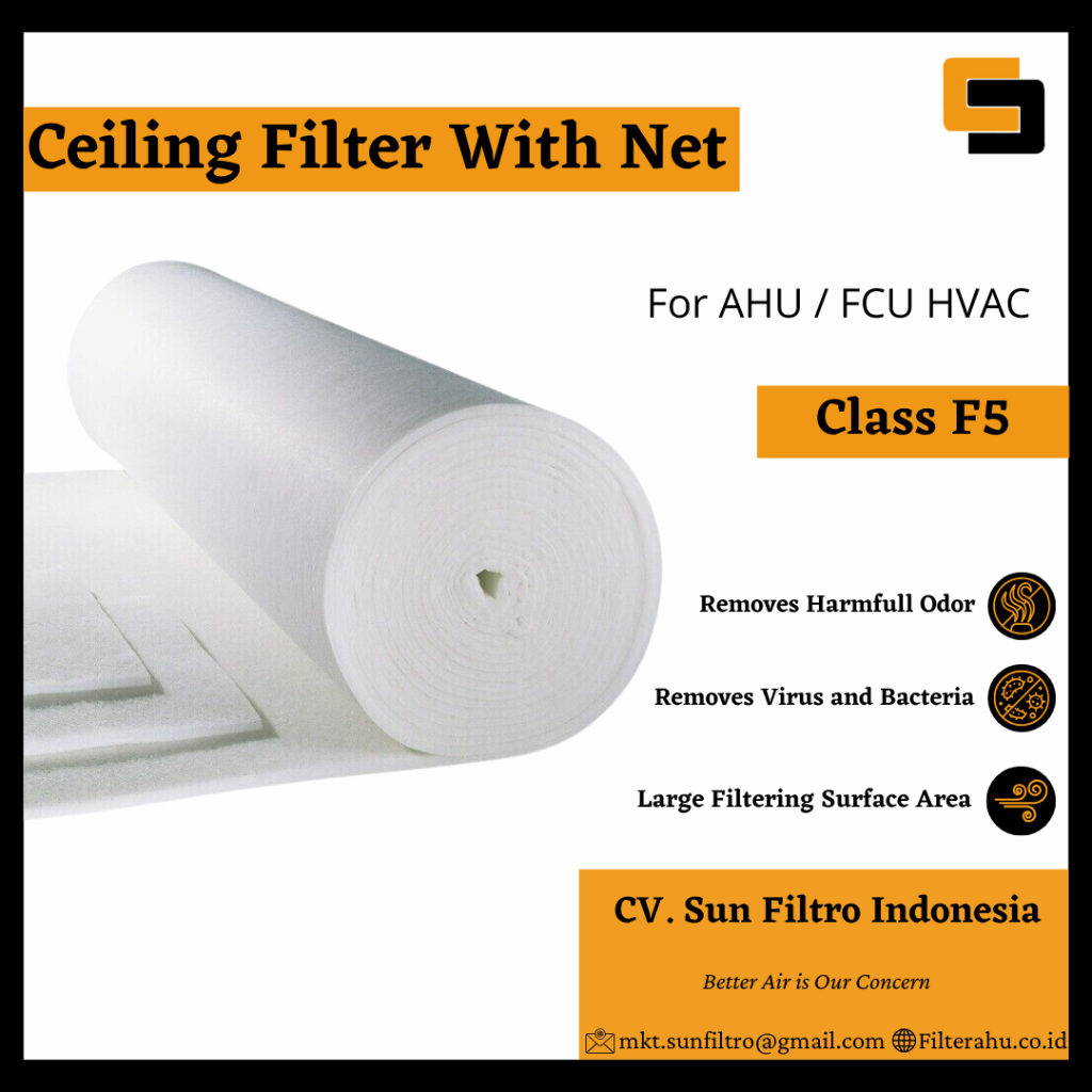 Jual CEILING FILTER F5 | FILTER OVEN | HIGH TEMPERATURE FILTER | 2M X ...