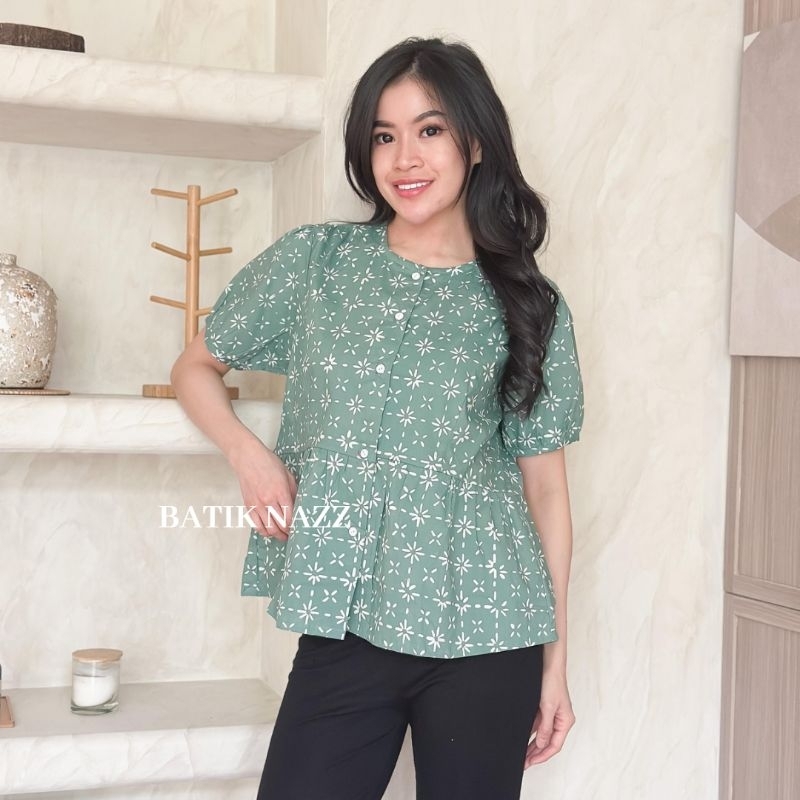 Jual Blouse Batik Modern Unik Simple Batik Wanita Modern - Ivana Blouse ...