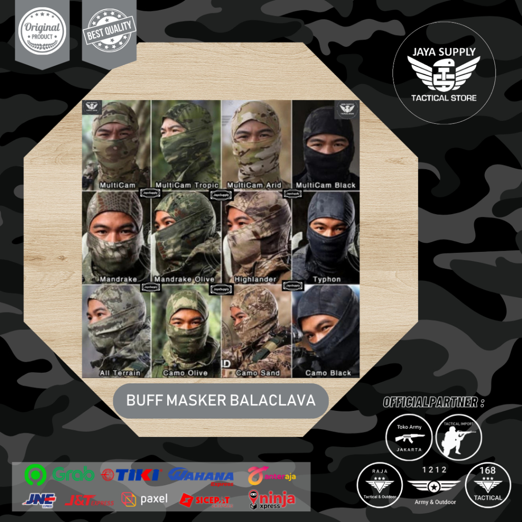 Jual Balaclava Army Motor Premium Buff Masker Full Face Military ...