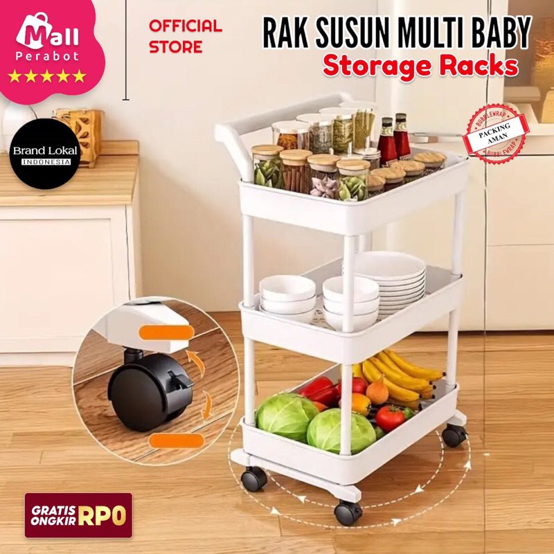 Jual Mall Perabot AFFKH | Rak Multi Baby 3 Susun | Rak Troli Plastik ...
