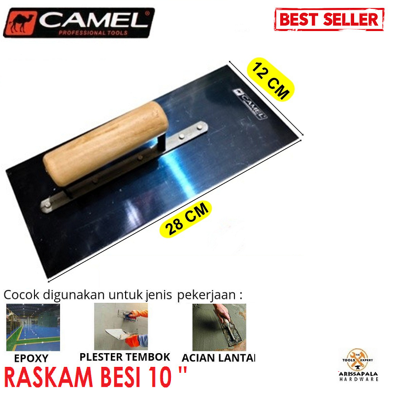 Jual Raskam Besi Baja 25 cm Roskam Reskam Trowel Epoxy Alat Acian ...