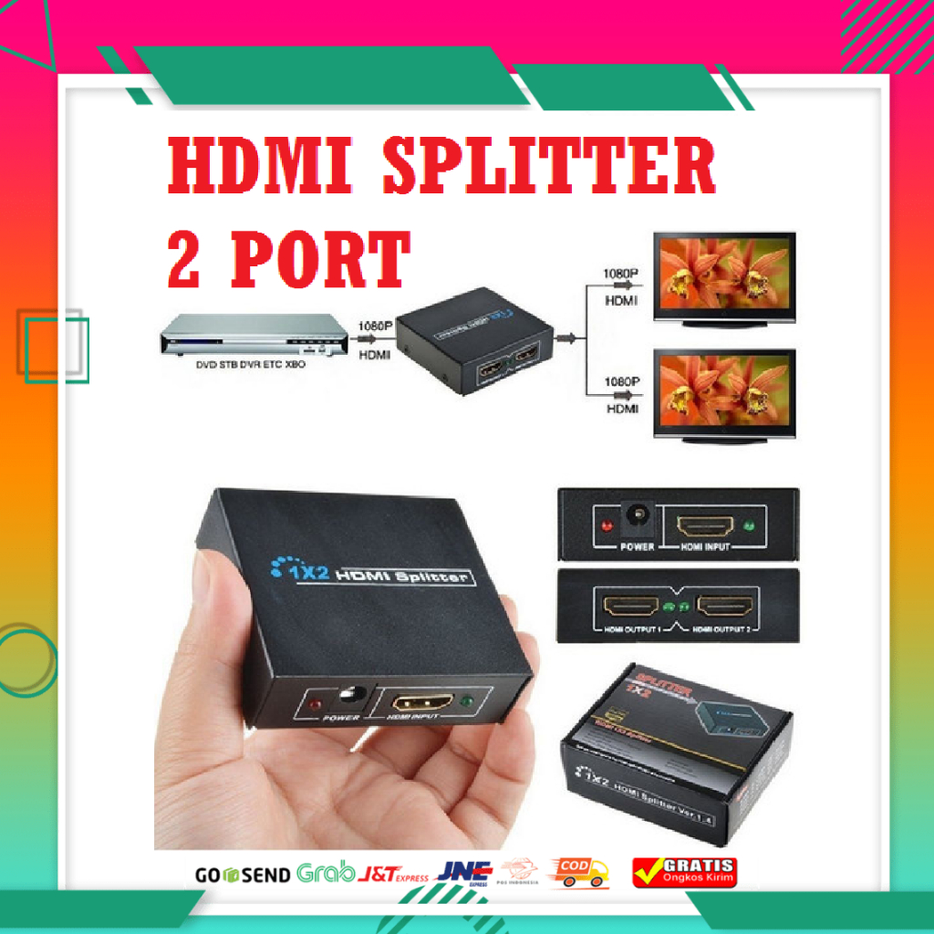 Jual HDMI Splitter 2 Port Full HD | Shopee Indonesia