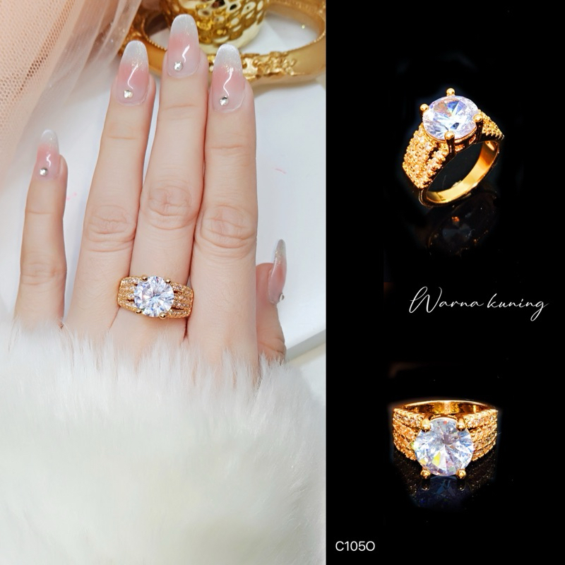 Jual cincin wanita dewi persic titanium C103O-C105O elegant warna ...
