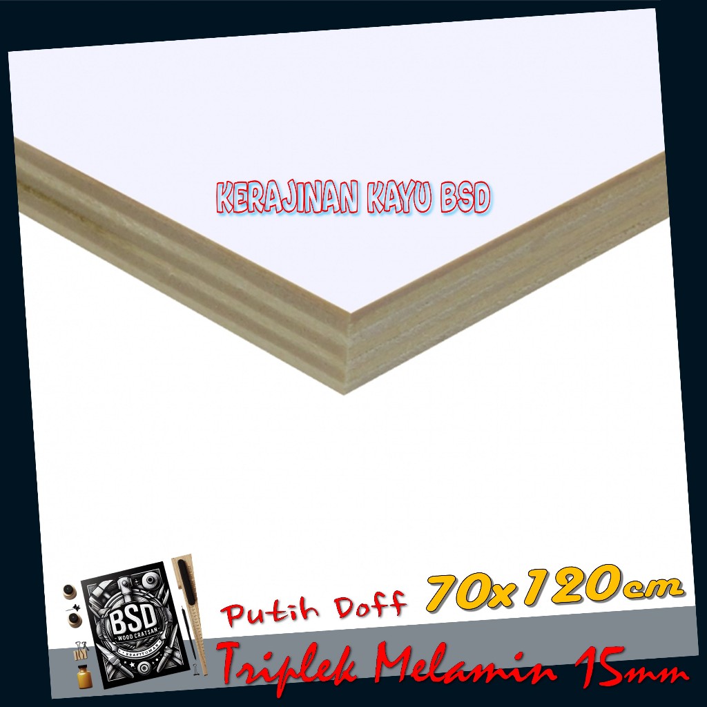 Jual Triplek Putih 15mm 70x120 cm ( 120x70 cm ) Triplek Melamin Putih ...