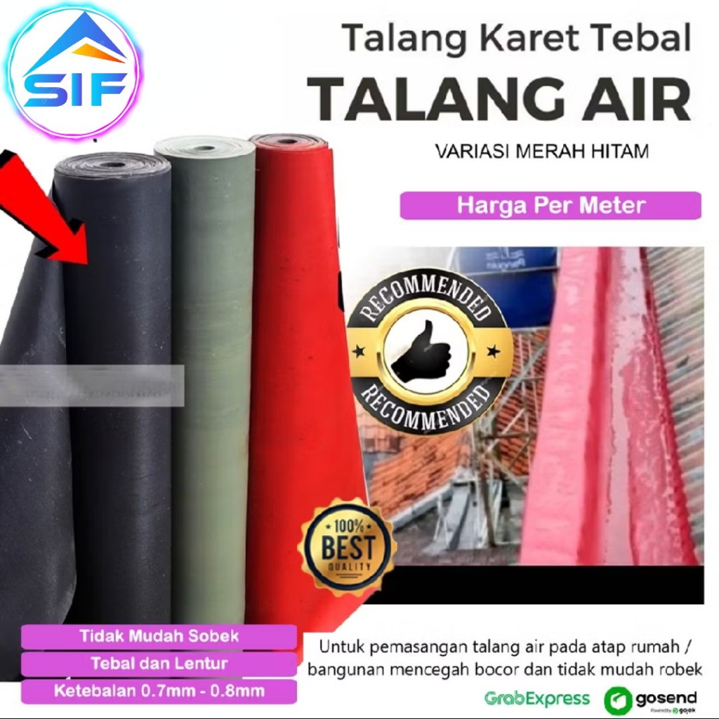 Jual Karpet Talang Air Anti Bocor 90cm 55cm 110cm Permeter Merah Hitam ...
