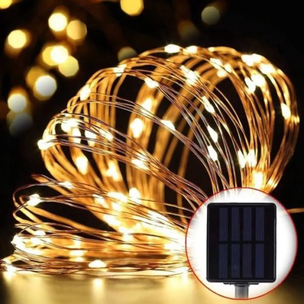 Jual Lampu Tumbler Tenaga Surya Outdoor 300 LED 32 Meter LED kawat ...
