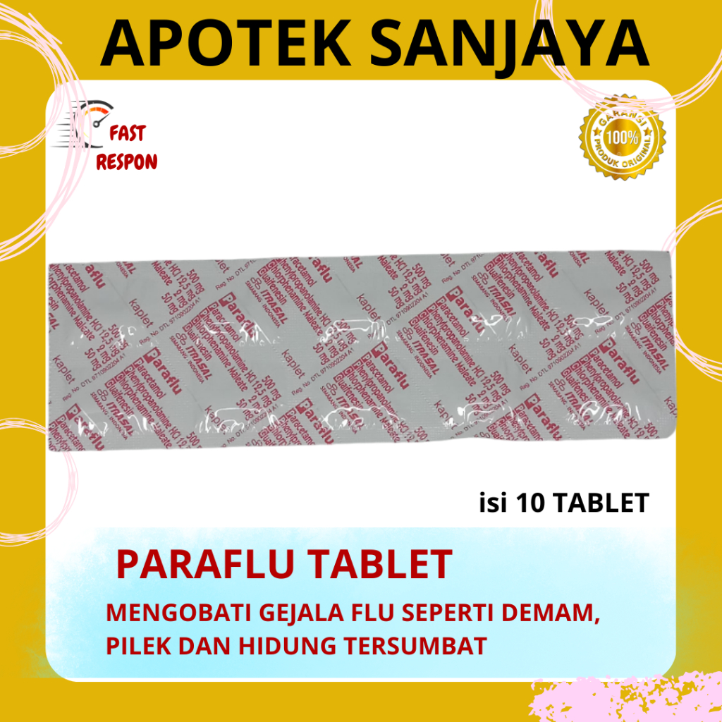 Jual PARAFLU TABLET / STRIP 10 TAB / DEMAM FLU BATUK | Shopee Indonesia