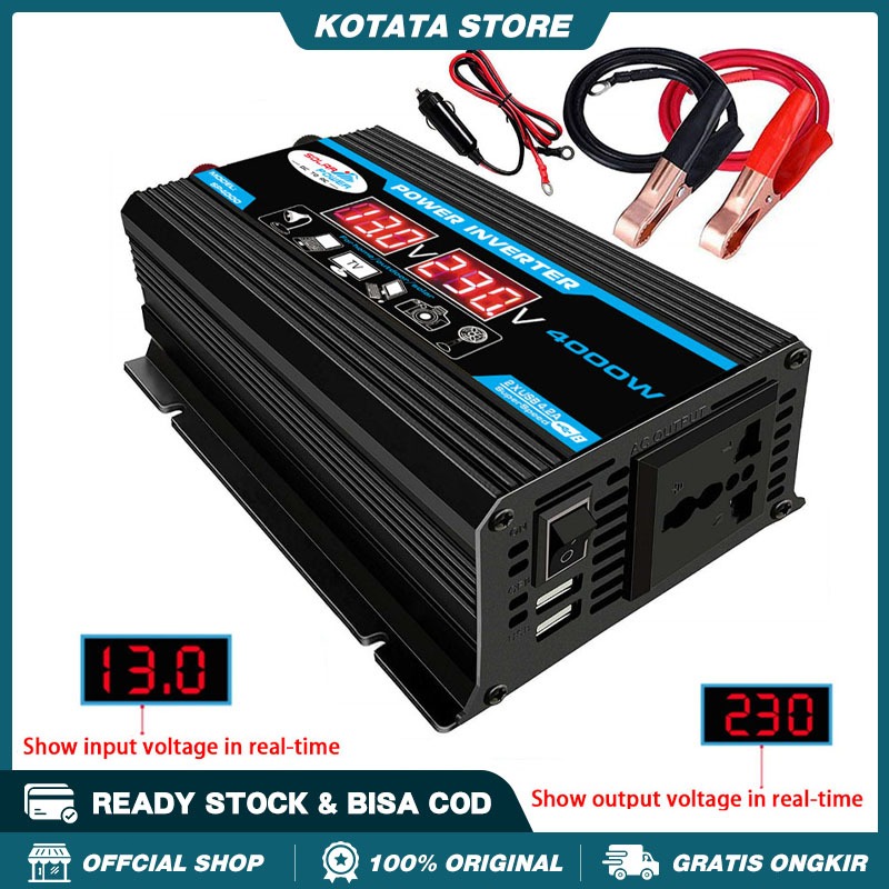 Jual [Ready stock]Power Inverter 4000W Mobil Inverter 12V DC Ke 220V AC ...