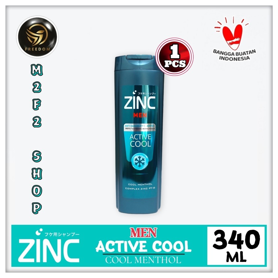 Jual Zinc Men Shampoo Anti Dandruff Active Cool Menthol Botol Pet - 340 ...