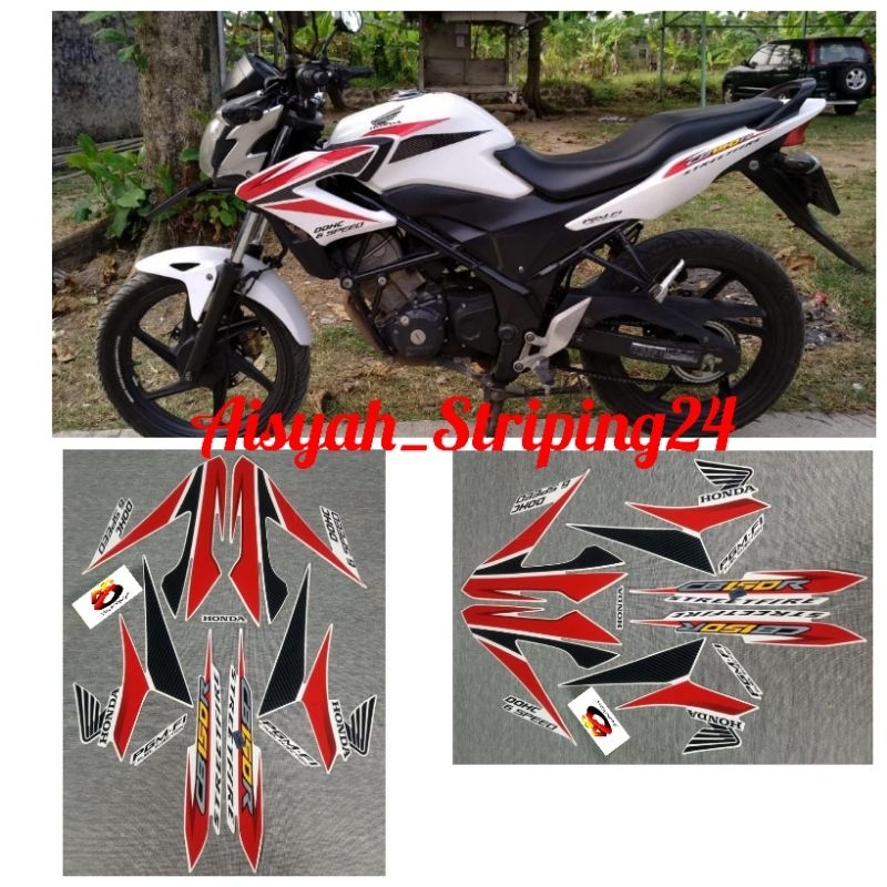 Jual stiker sticker striping lis body motor Honda CB 150R 2014 putih ...