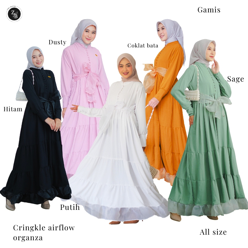 Jual Gamis Wanita Muslim Terbaru Organza Busui Frendly Rempel Mewah ...