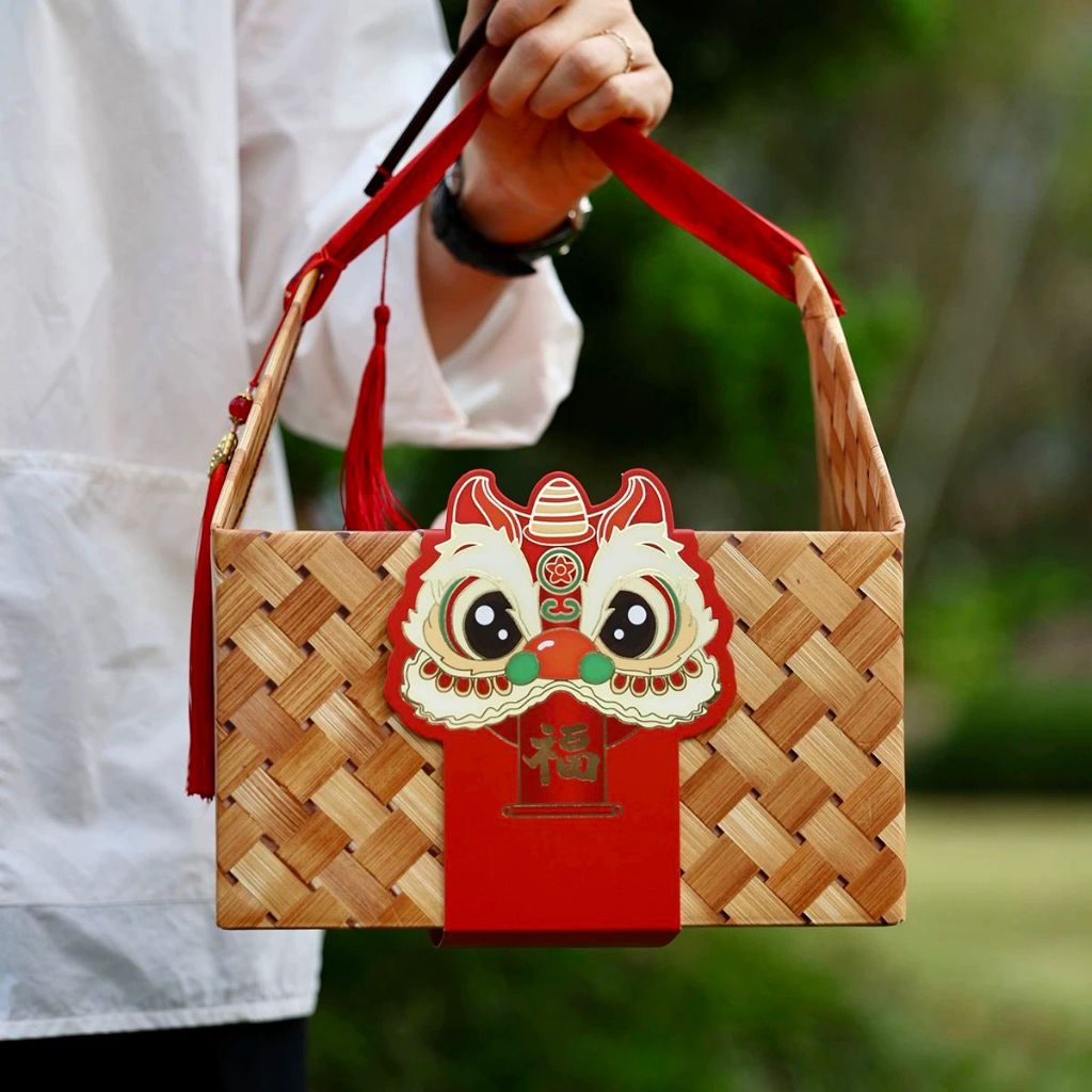Jual NEW2025 (FQMM MOTIF BAMBU) kotak hampers imlek - kotak kemasan cny ...