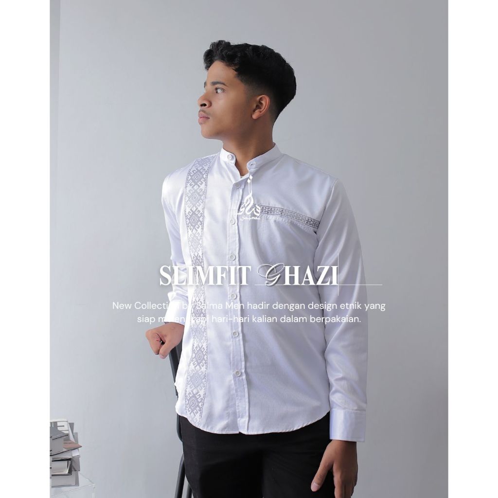 Jual SALMA Men - GHAZI | Baju Koko Busana Muslim 1313 Slimfit Pria (Man ...