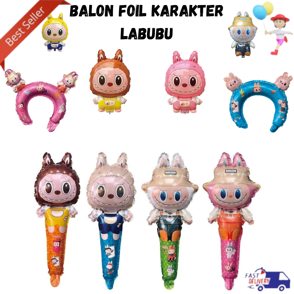 Jual Balon Bando Motif Labubu / Balon Pentungan Labubu / Balon Foil ...