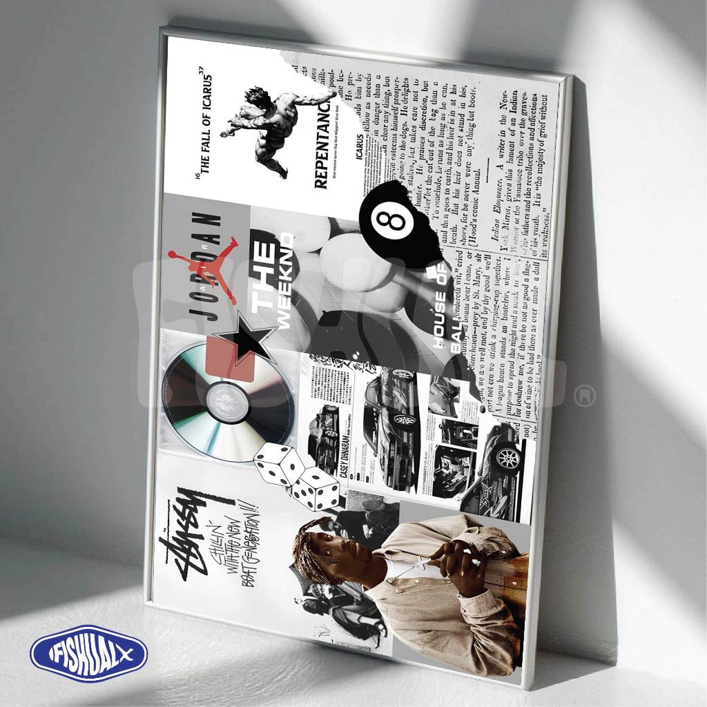 Jual Poster Dinding Aesthetic Bingkai Kayu Premium Hypebeast Stussy ...