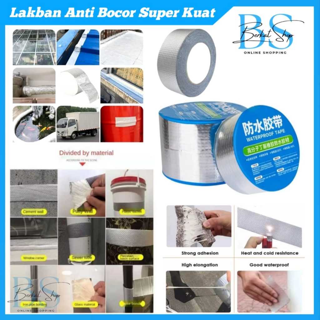 Jual Lakban Anti Bocor Super Kuat / Lakban Aluminium Super Foil Butyl Tape Waterproof Anti Air ...