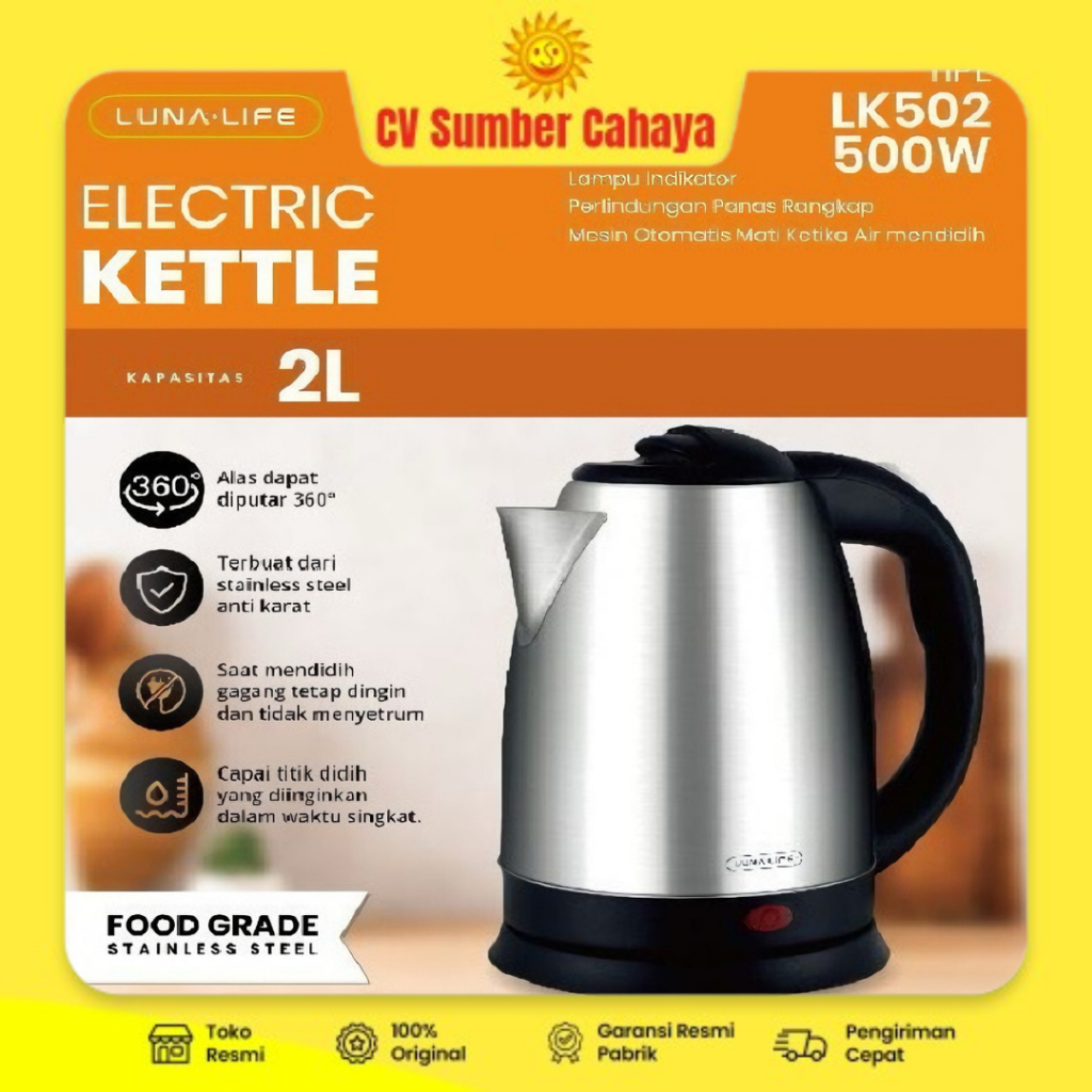 Jual Luna Life LK502 Electric Kettle 2 Liter Teko Pemanas Air Listrik ...