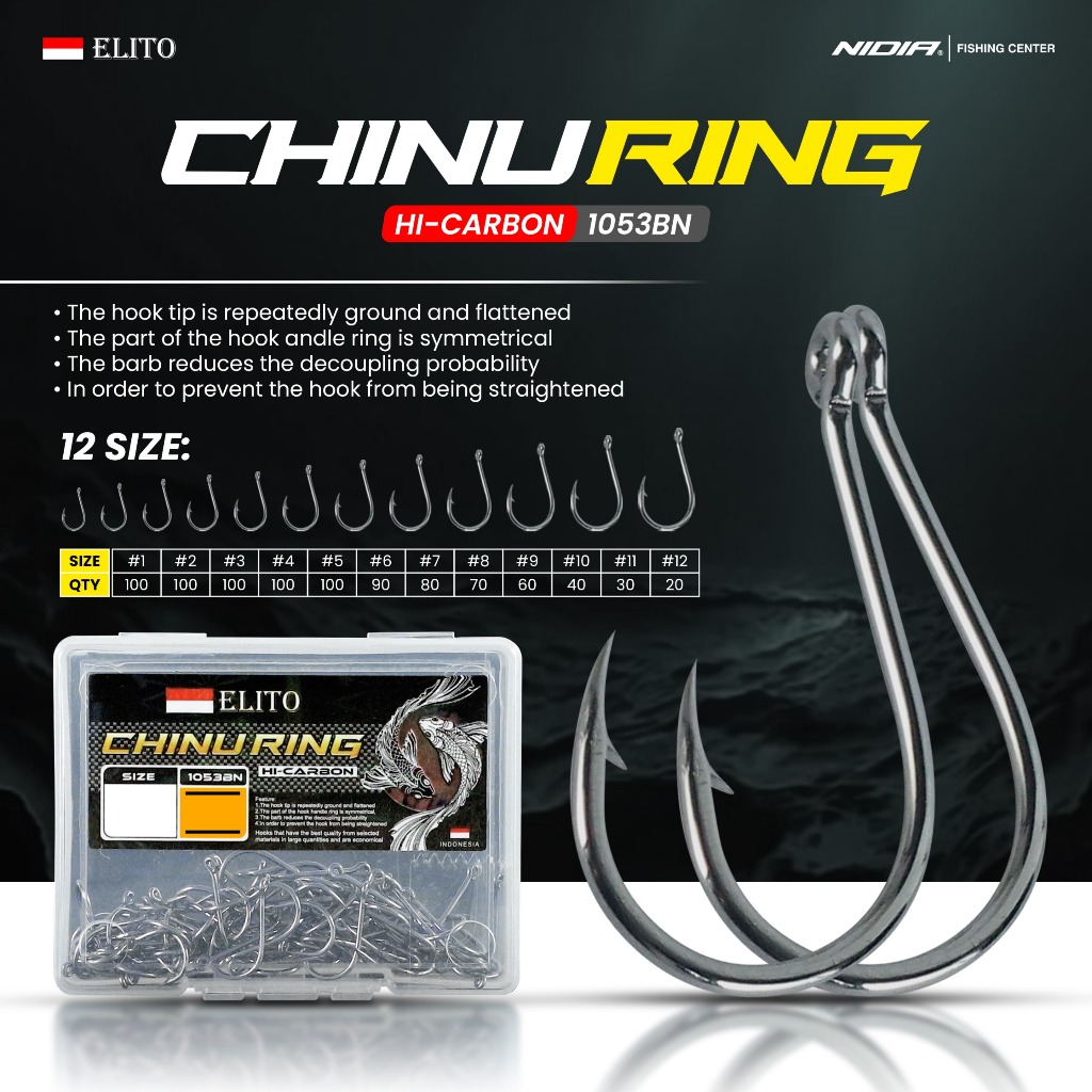 Jual Kail Pancing - Hook Chinu Ring ELITO 1053 BN & Marusode 1054BN | Shopee Indonesia