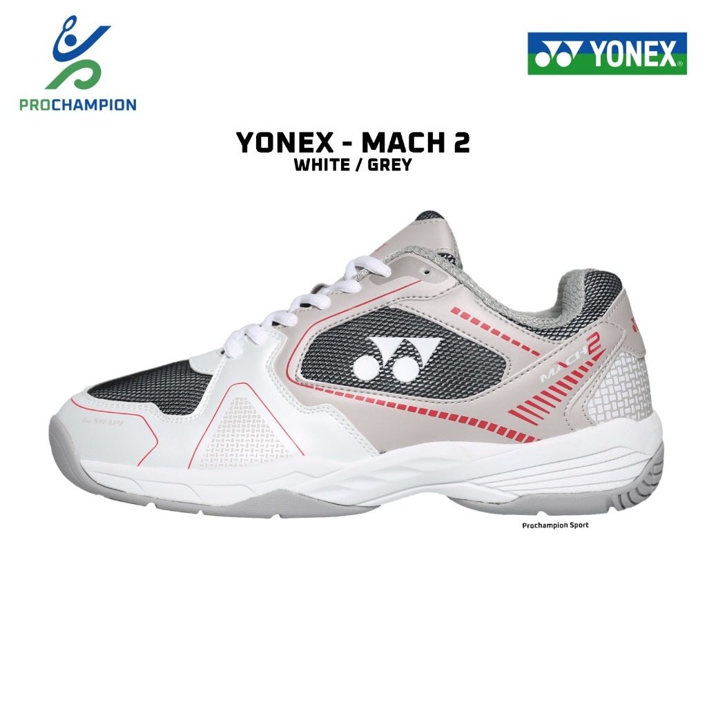 Jual Sepatu Badminton Yonex Mach 2 White Grey | Shopee Indonesia