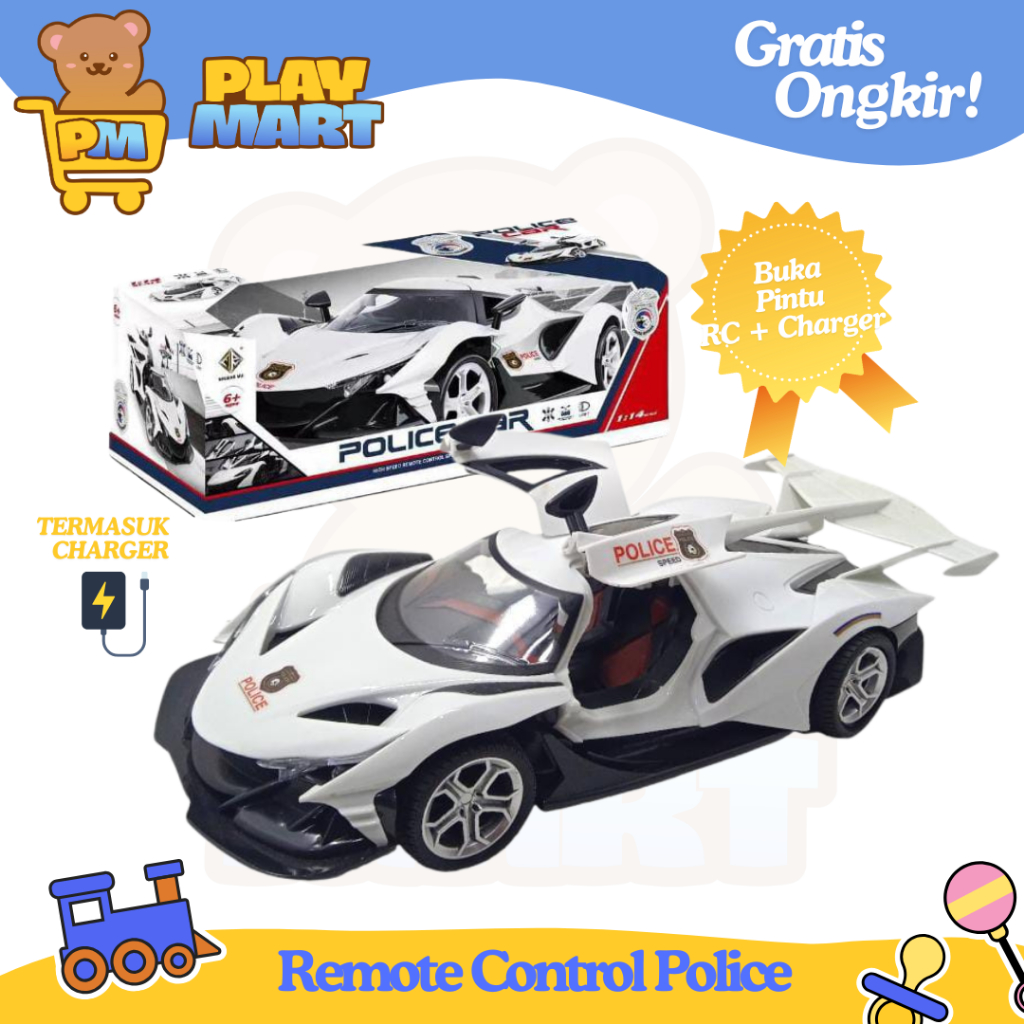 Jual Mainan Anak Remote Control Mobil Mobilan Polisi 1:14 | Shopee ...