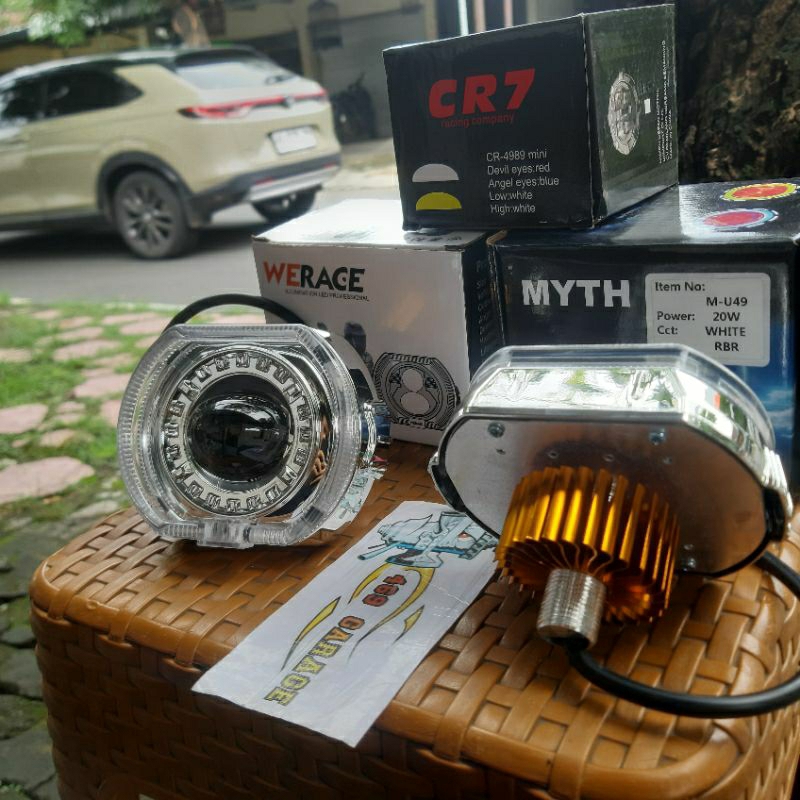 Jual Projie Biled 2,5-3,5- 4,5 Inch + Shroud BMW & Devil (Putih Kuning ...