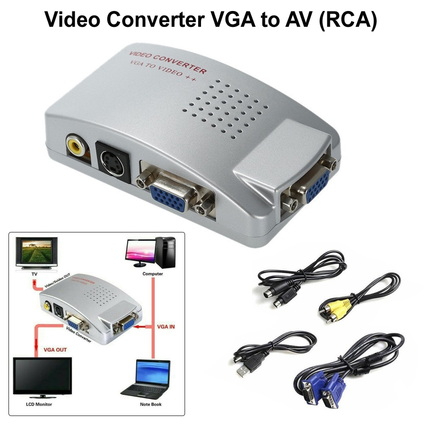 Jual Video Converter PC VGA Port to Video RCA and SVideo - Converter PC ...