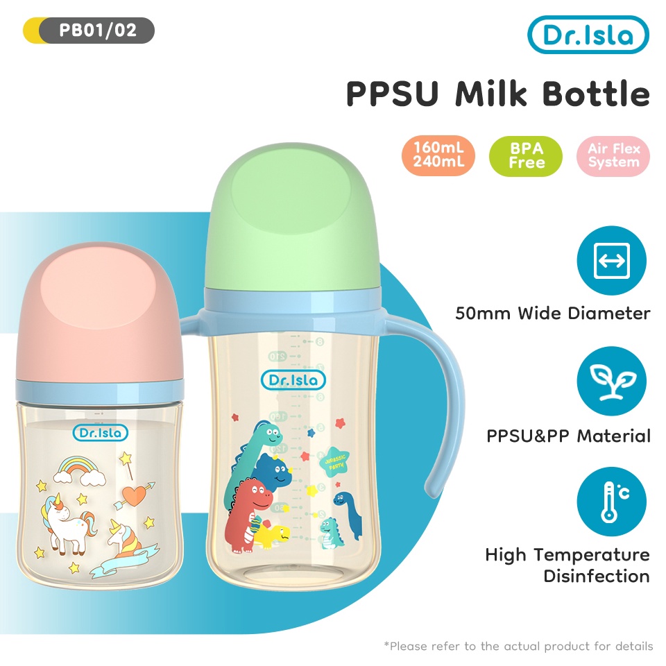 Jual Harga Spesial Drisla Dot Bayi Botol Susu PPSU 16Ml 24Ml Anti Tumpah Botol susu bayi newborn ...