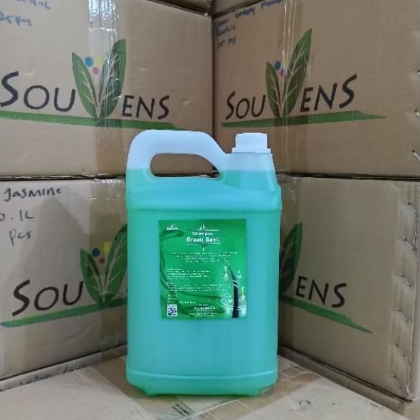 Jual Shampoo shampo green basil salon hotel spa aroma apel 5 liter ...
