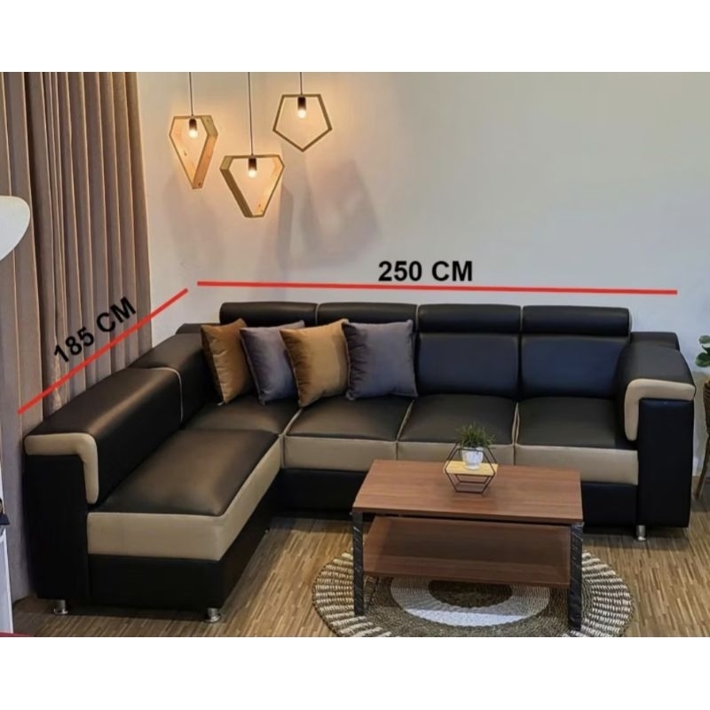 Jual SET Sofa L Minimalis Lebar 2,5 meter (Tanpa Meja) | Shopee Indonesia