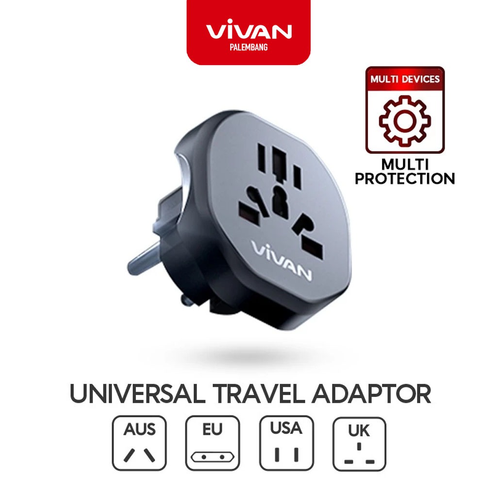 Jual VIVAN Travel Adaptor VPS-T001A Multi-country / Power Adapter ...
